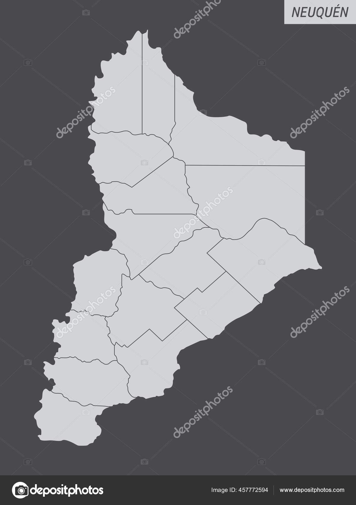 Neuquén provincia mapa administrativo Vector de stock #457772594 de ...