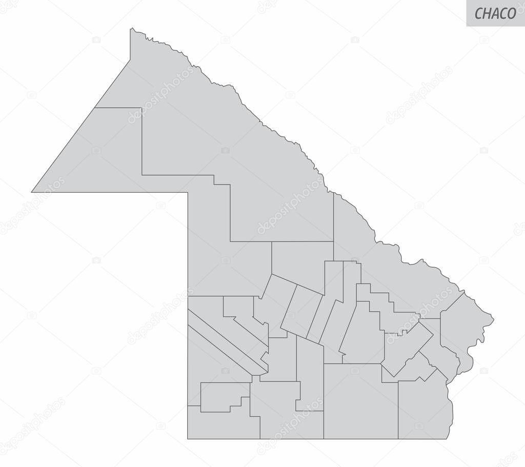La Provincia del Chaco mapa aislado dividido en departamentos ...