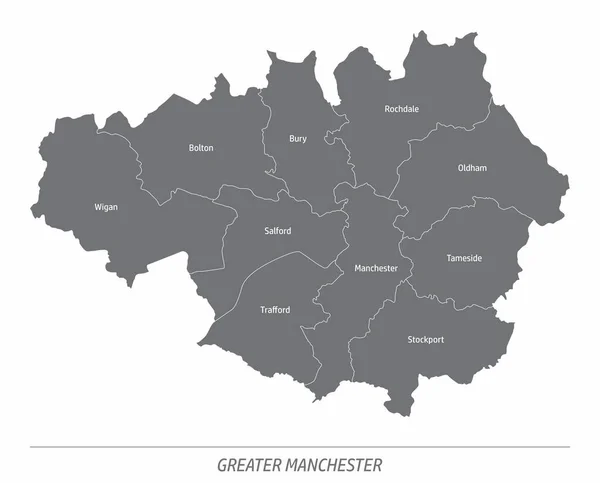 Greater manchester map Vector Art Stock Images | Depositphotos