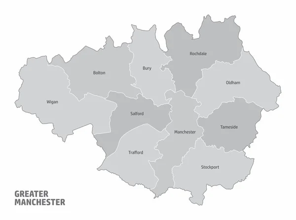 Greater manchester map Vector Art Stock Images | Depositphotos