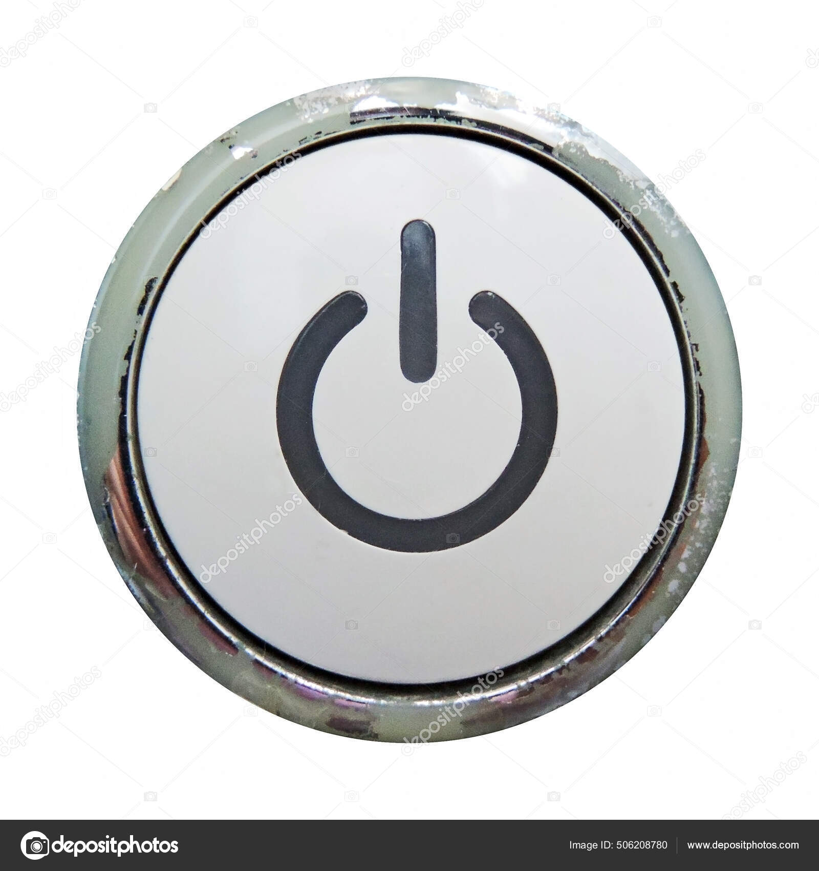 Power Button Isolated White Background — Stock Photo © luisrftc #506208780