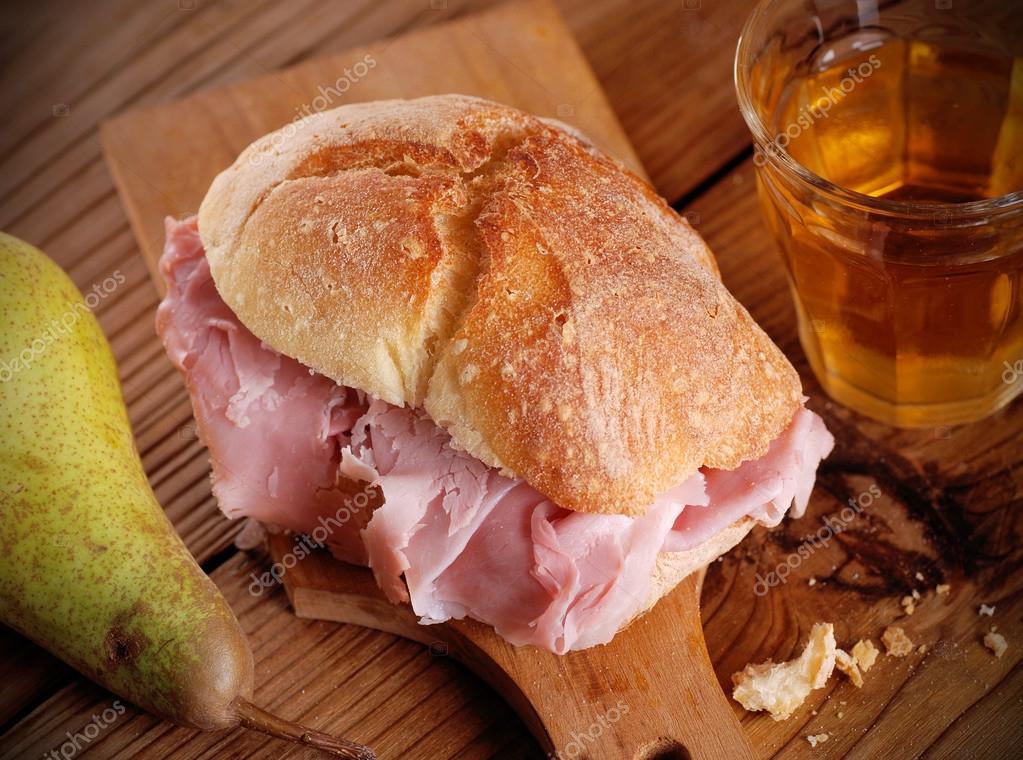 Ham sandwich on the table — Stock Photo © al1962 #55770661