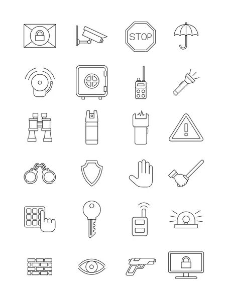 Security Linear Vector Icons Two Colors Isolated White Background ...