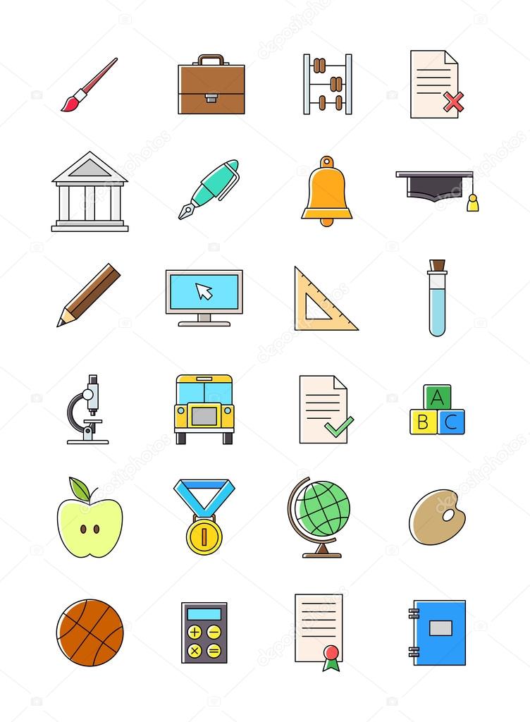 Conjunto de iconos escolares Vector de stock por ©stockerteam 103953824