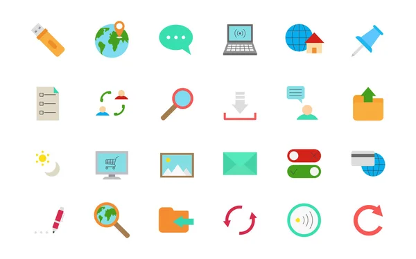 Set of colorful internet flat icons Stock Vector Image by ©anigoweb ...