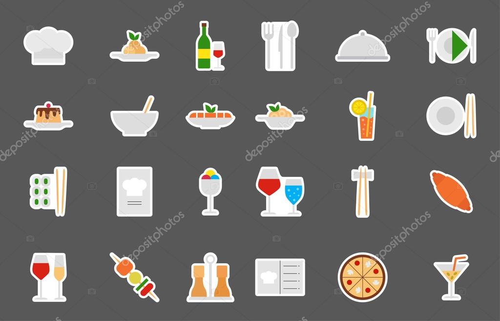 Restaurant food vector stickers set Stock Vector Image by ©stockerteam ...