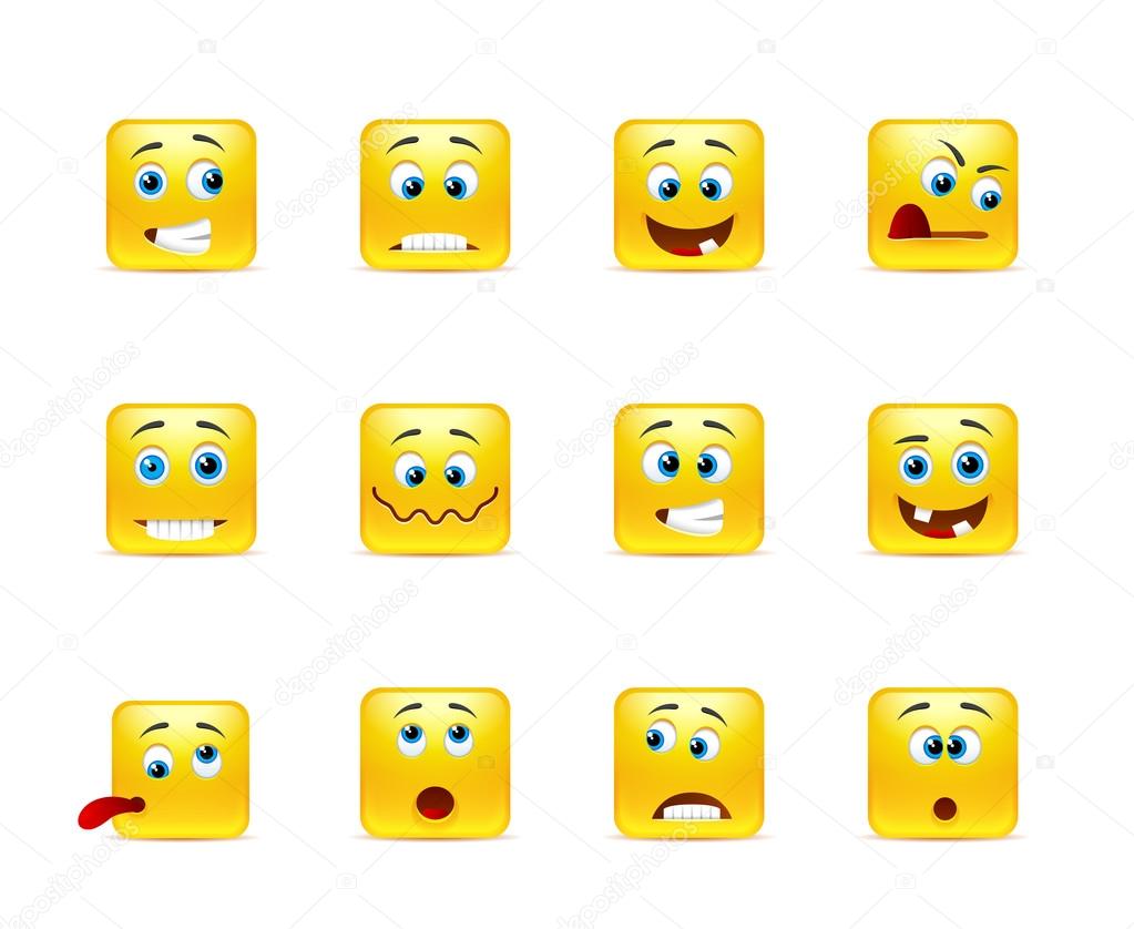 Set of smiles crazy Stock Vector by ©stockerteam 66395731