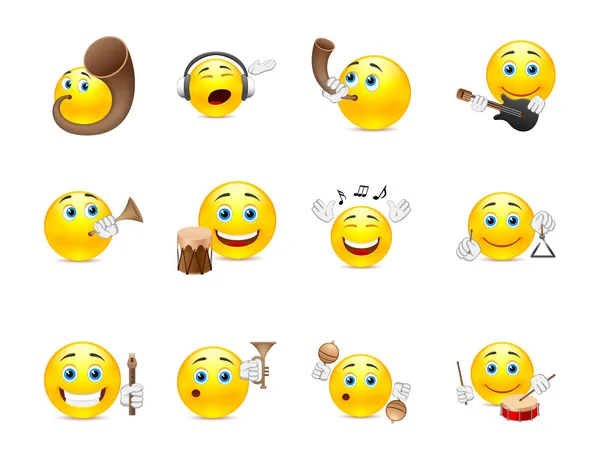 Emoticons musical instruments imágenes de stock de arte vectorial ...
