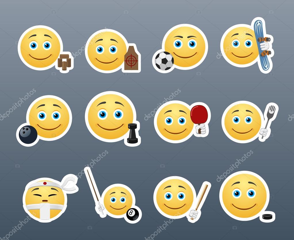 Emoticons and Sports Stock Vector by ©stockerteam 70574853