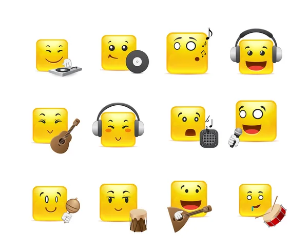 Emoticons musical instruments imágenes de stock de arte vectorial ...