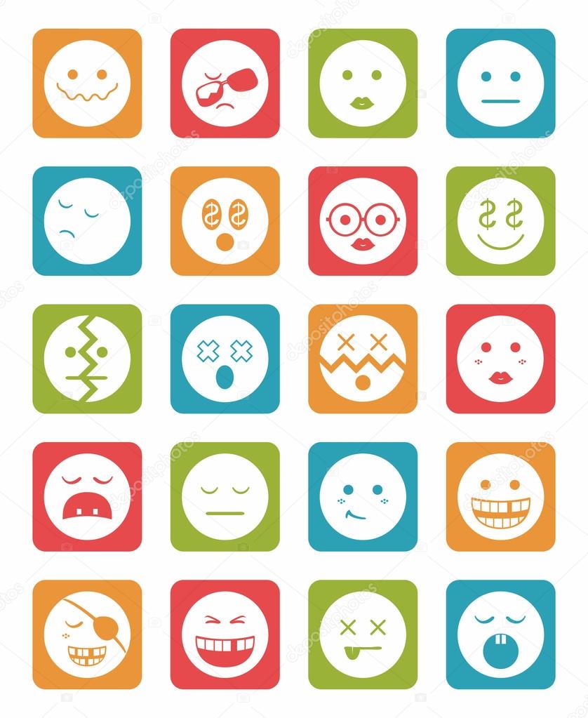 20 characters in square icons set 2 — Stock Photo © stockerteam #81237102