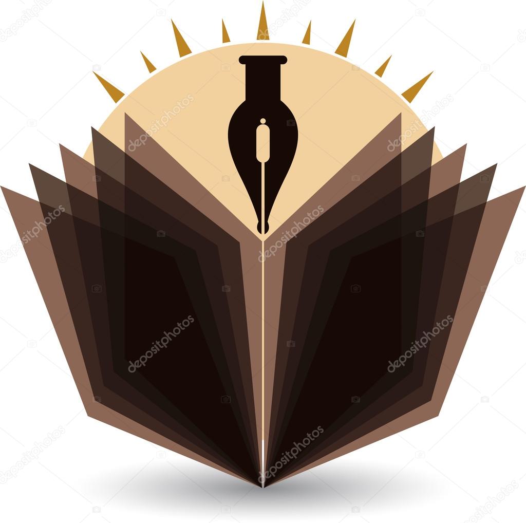 Bright pen and book logo Stock Vector Image by ©magagraphics #52871377