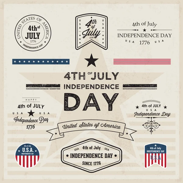 Independence day labels Vector Art Stock Images | Depositphotos