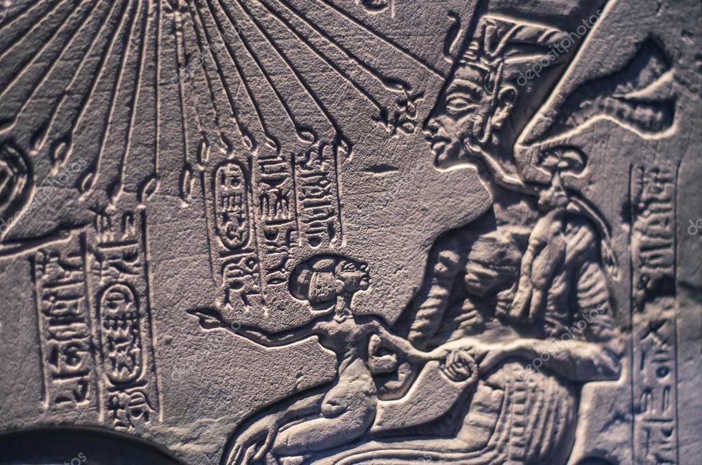 Ancient Egyptian writing, alien-like figure — Stock Photo © mdurinik ...