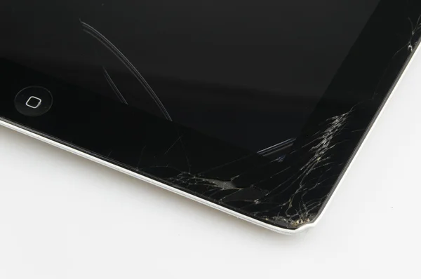 Tablet Computer Broken Screen Cracked Tablet Glasbruch — Stock Photo ...