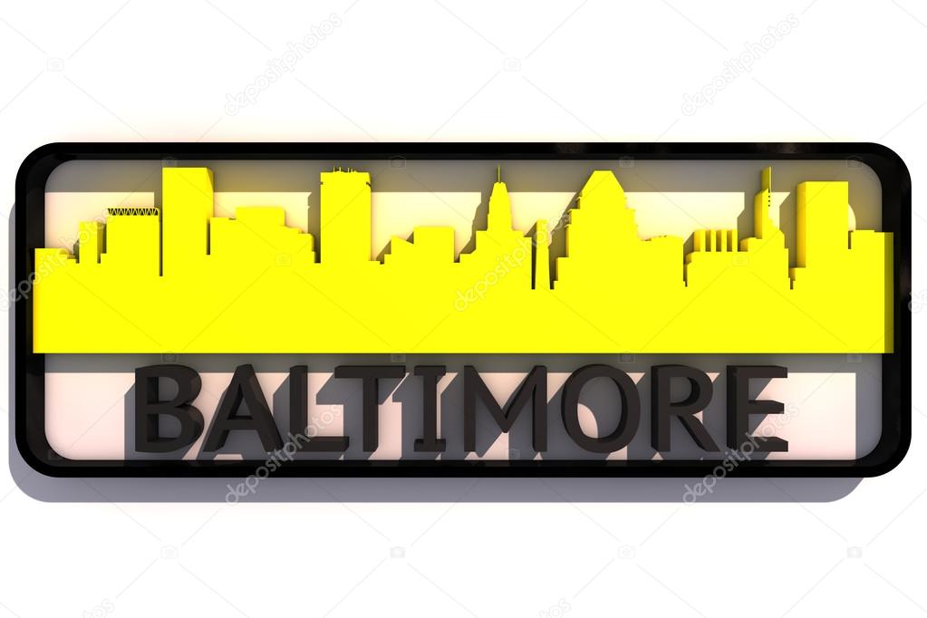 Baltimore logo with the base colors of the flag of the city on white 3D ...
