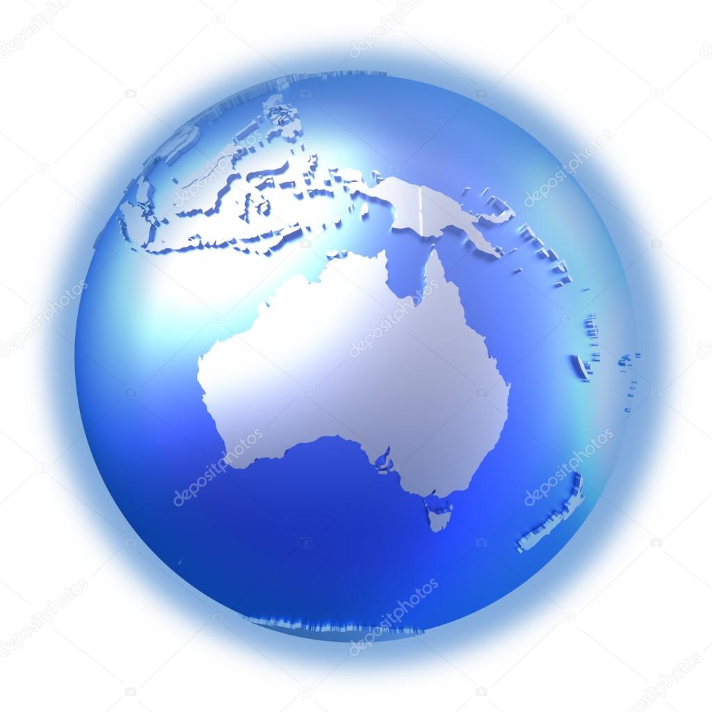 Australia on bright metallic Earth — Stock Photo © tom.griger #108391806