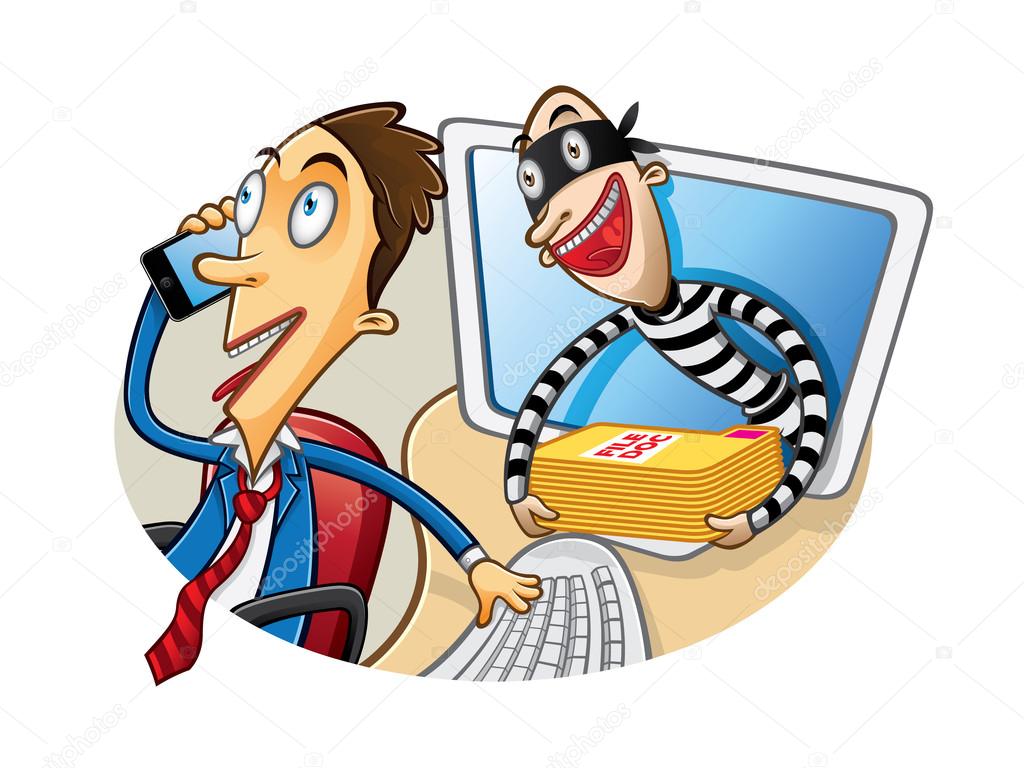 Robo de documentos de dibujos animados 2023