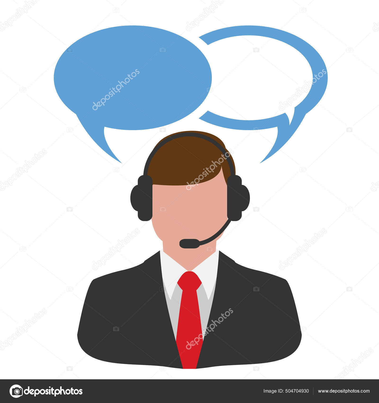Operator Call Service Center Support Communication Client Man Speaker ...