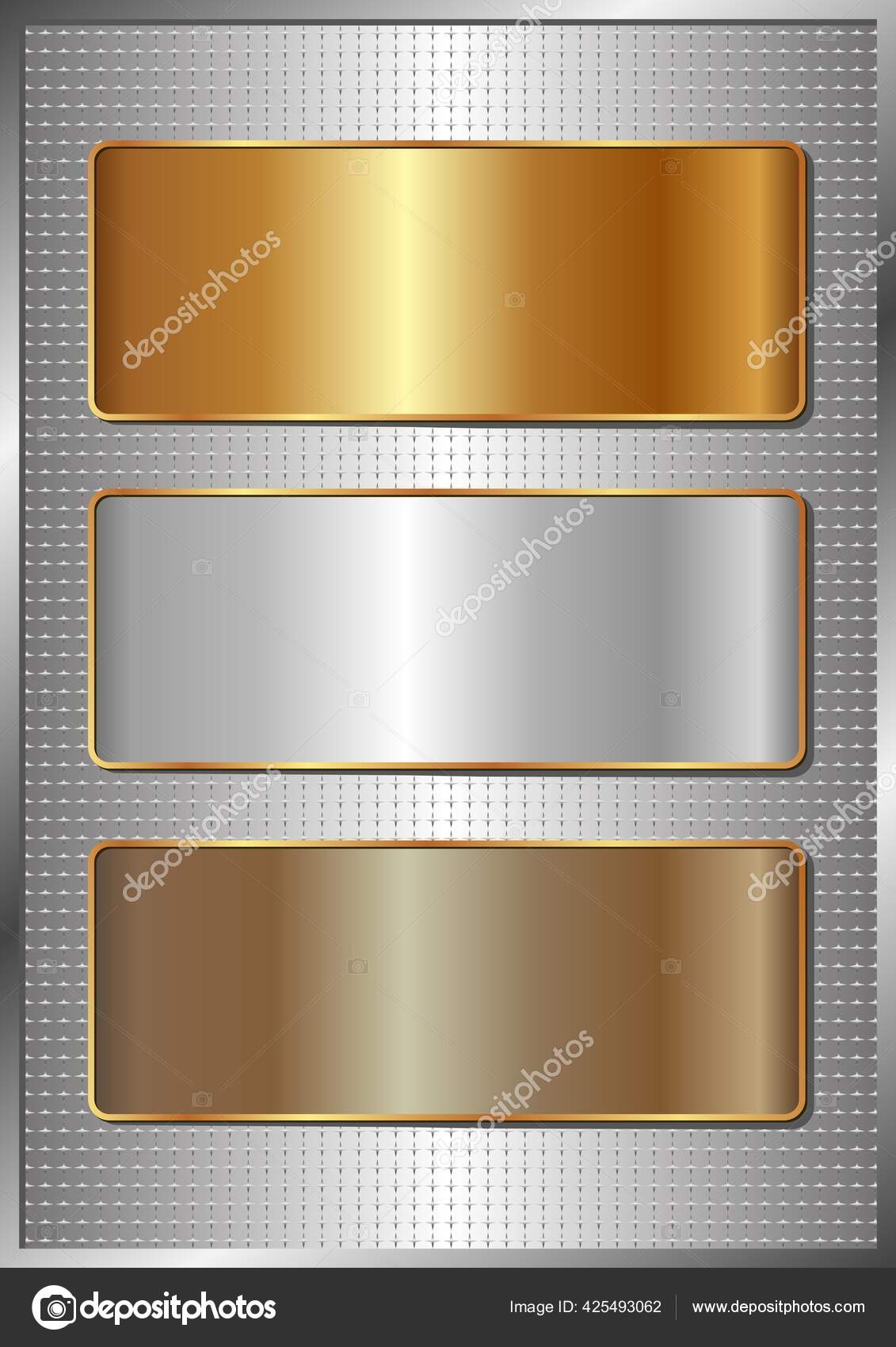 Golden Silver Bronze Metallic Banners Stock Vector Image by ©mtmmarek ...