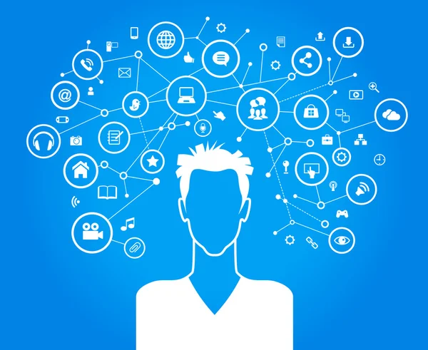 Man in computer network Stock Vector Image by ©VLADGRIN #123652670