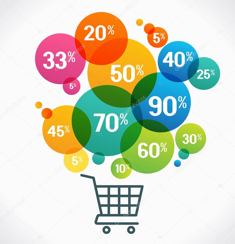 Descuentos Tarjetas de compras y burbujas Stock Vector by ©VLADGRIN ...