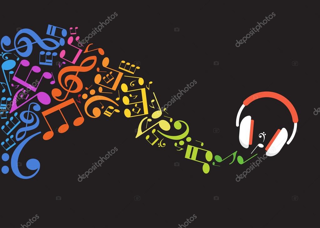 Headphones and musical notes Stock Vector by ©VLADGRIN 123646646