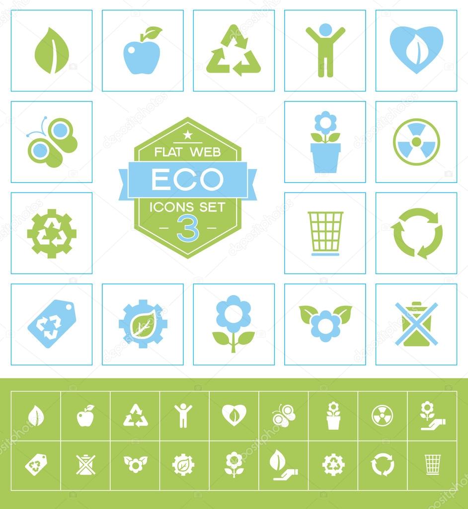 Set eco icons for web Stock Vector by ©VLADGRIN 123647690