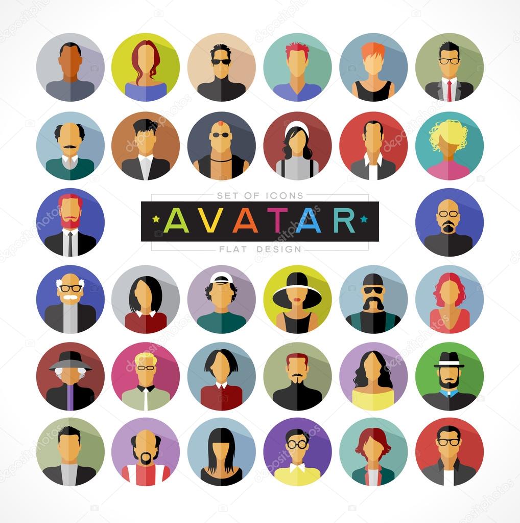 Conjunto de avatares planos Vector de stock #123650336 de ©VLADGRIN