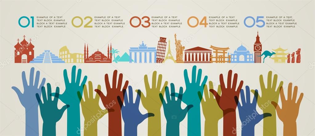 Human hands with travel icons Stock Vector Image by ©VLADGRIN #123652288