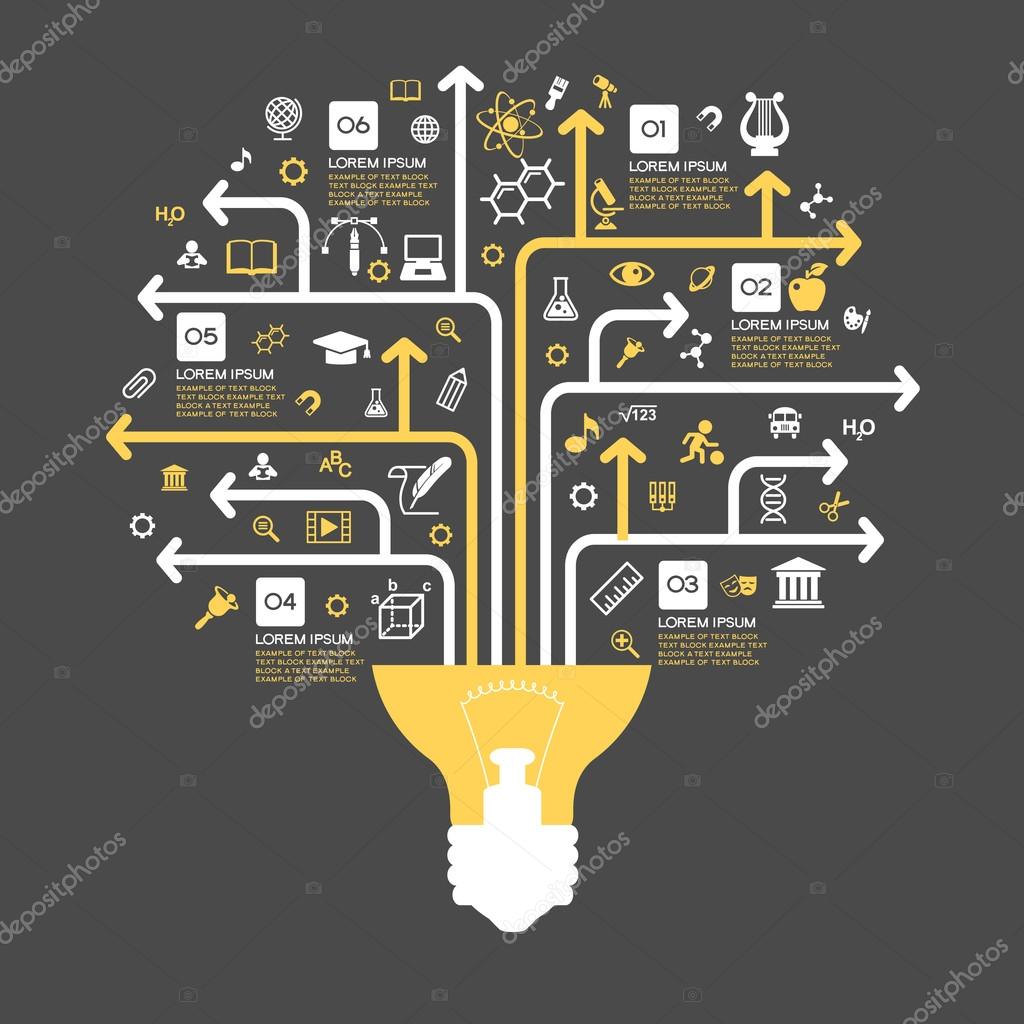 Light bulb infographics Stock Vector Image by ©VLADGRIN #123653938