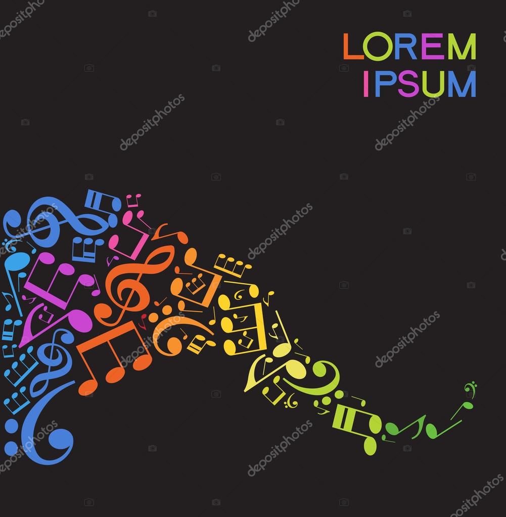 Colorful musical notes ⬇ Vector Image by © VLADGRIN | Vector Stock ...