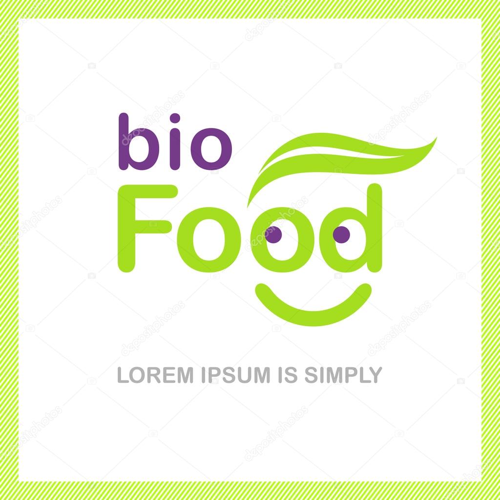 Bio food symbol with smile inside Stock Vector Image by ©Loca #71759073