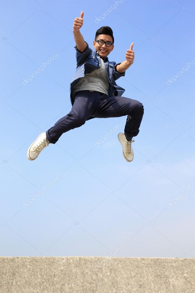 Happy man jumping ⬇ Stock Photo, Image by © ryanking999 #70135653