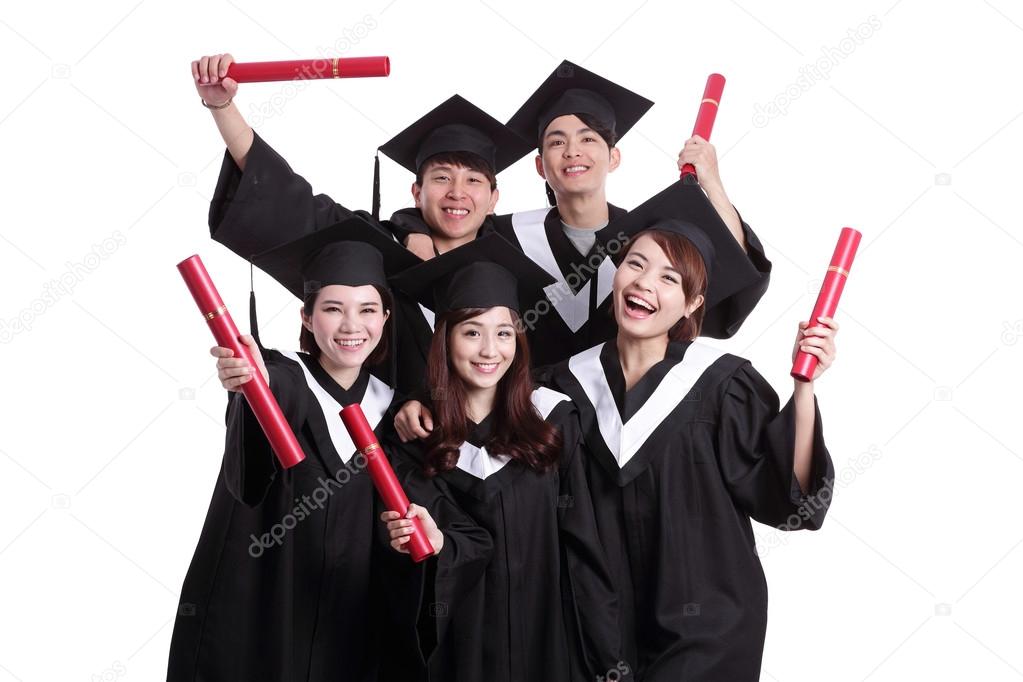Graduate students posing Stock Illustration by ©ryanking999 #70135885