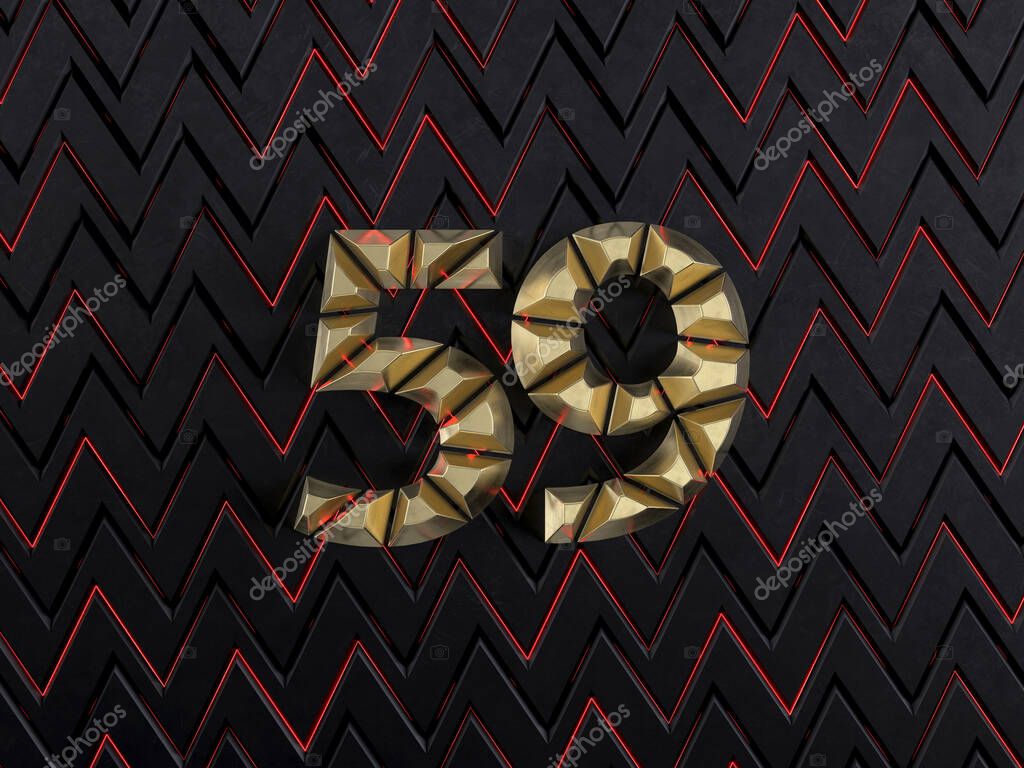 Número cincuenta y nueve (número 59) hecho de barras de oro sobre fondo ... Número cincuenta y nueve (número 59) hecho de barras de oro sobre fondo ...
