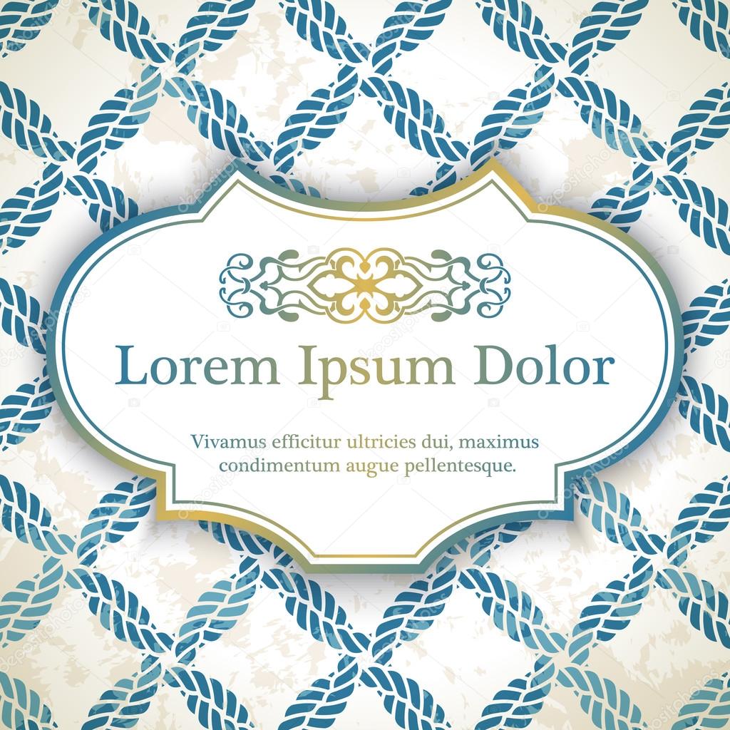 Invitation card with nautical rope decor Stock Vector by ©werta.w 82085292