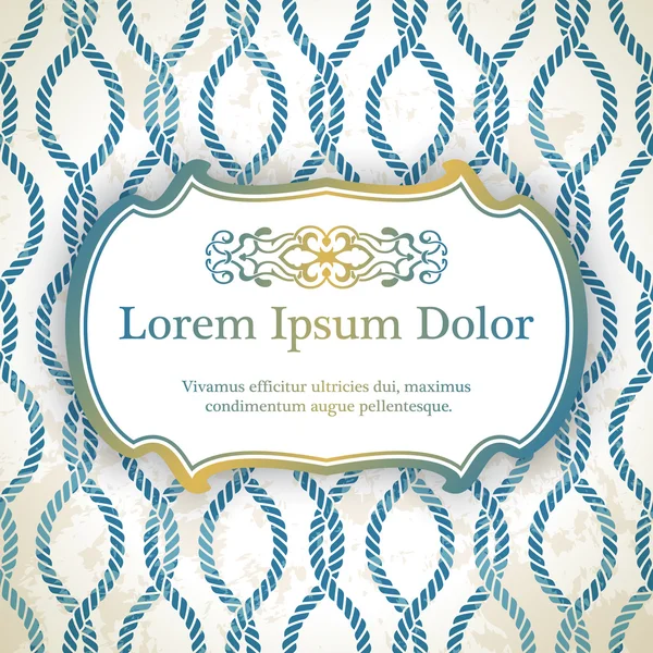 Invitation card with nautical rope decor — Stock Vector © werta.w #84512728