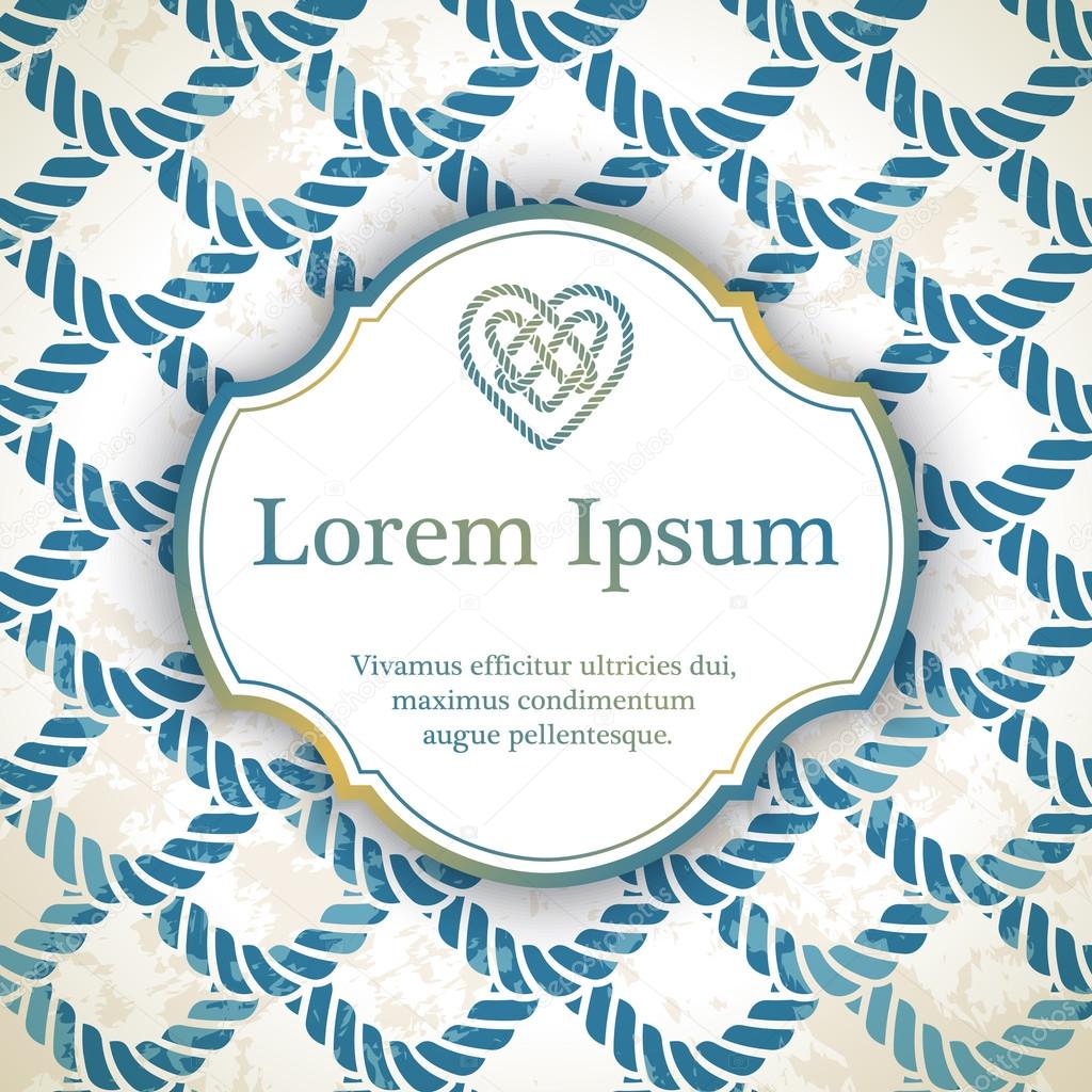 Invitation card with nautical rope decor — Stock Vector © werta.w #84512728