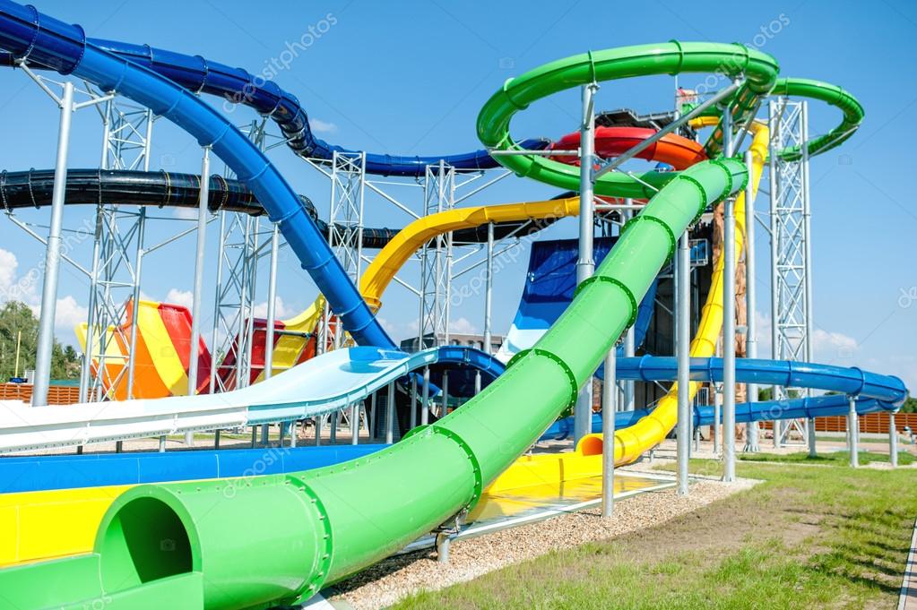 Modern water park, aquapark with extreme slides Stock Photo by ©bogdan ...