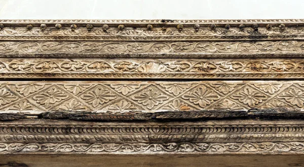 Detail Carvings Stone Bas Relief Lintel Khmer Culture Thailand ...