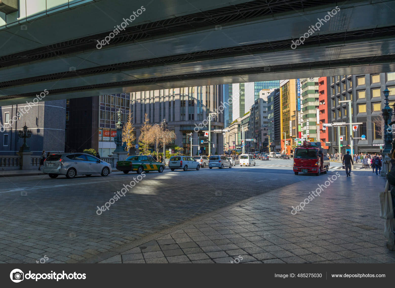Modern Shuto Expressway Built Old Nihonbashi Bridge Tokyo Japan — Stock ...