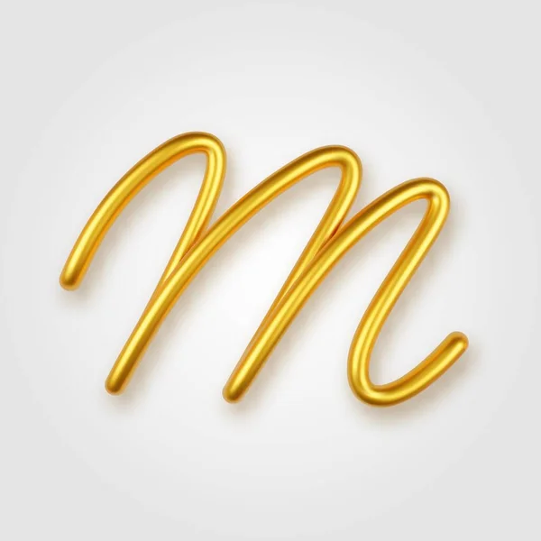 Letra m dorada imágenes de stock de arte vectorial | Depositphotos