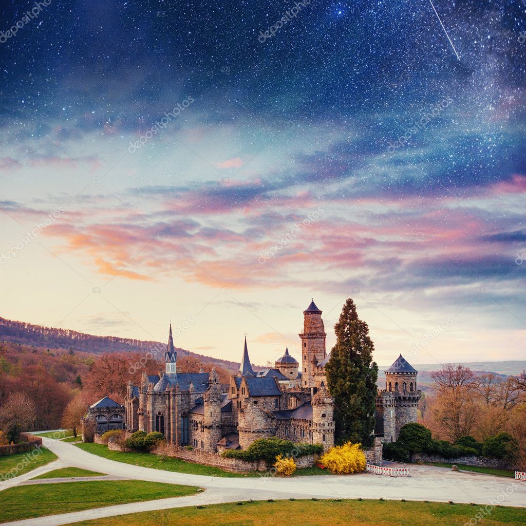 Starry Sky Ancient Castle Stock Photo by ©myronstandret 121318072