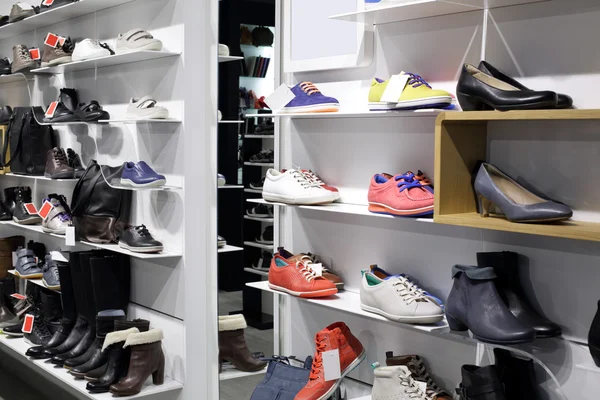 interior of shoe store in modern european mall - Stock Image - Everypixel