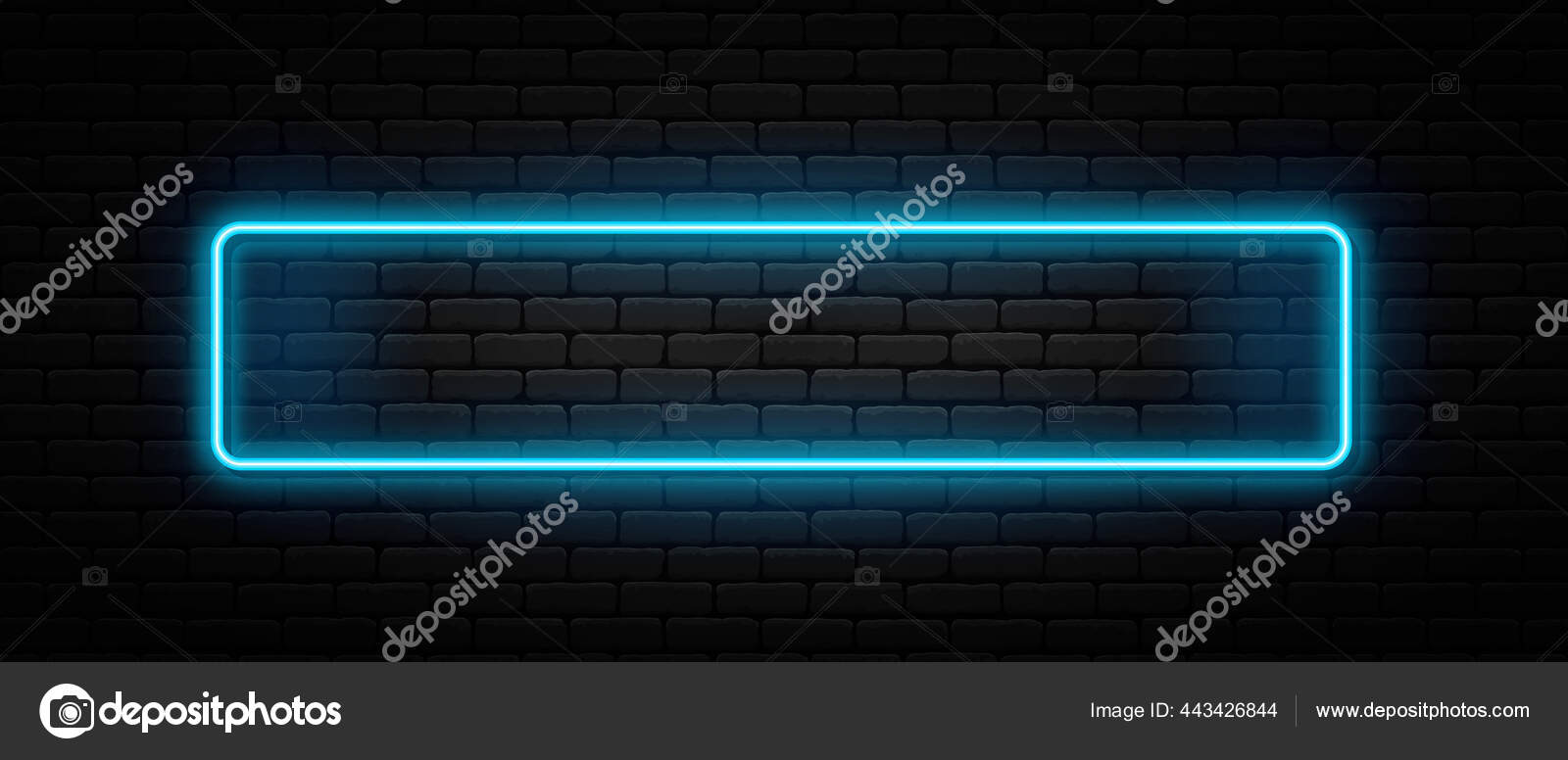Neon Sign Rectangle Shape Bright Neon Light Illuminated Rectangle Frame ...