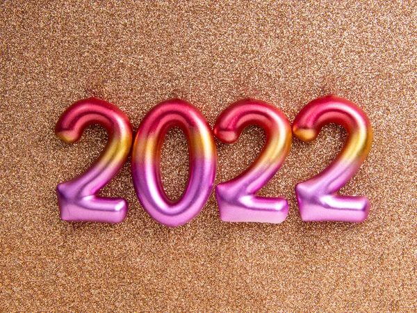 Multicolor creative 2022 numbers on decorative background with copy ...
