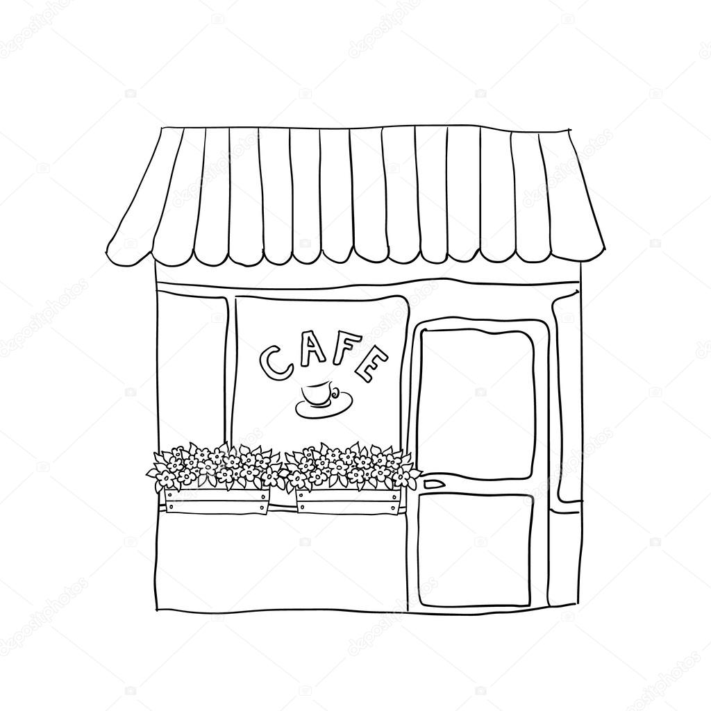 Vector illustrated cute street cafe ⬇ Vector Image by © vip2807 ...