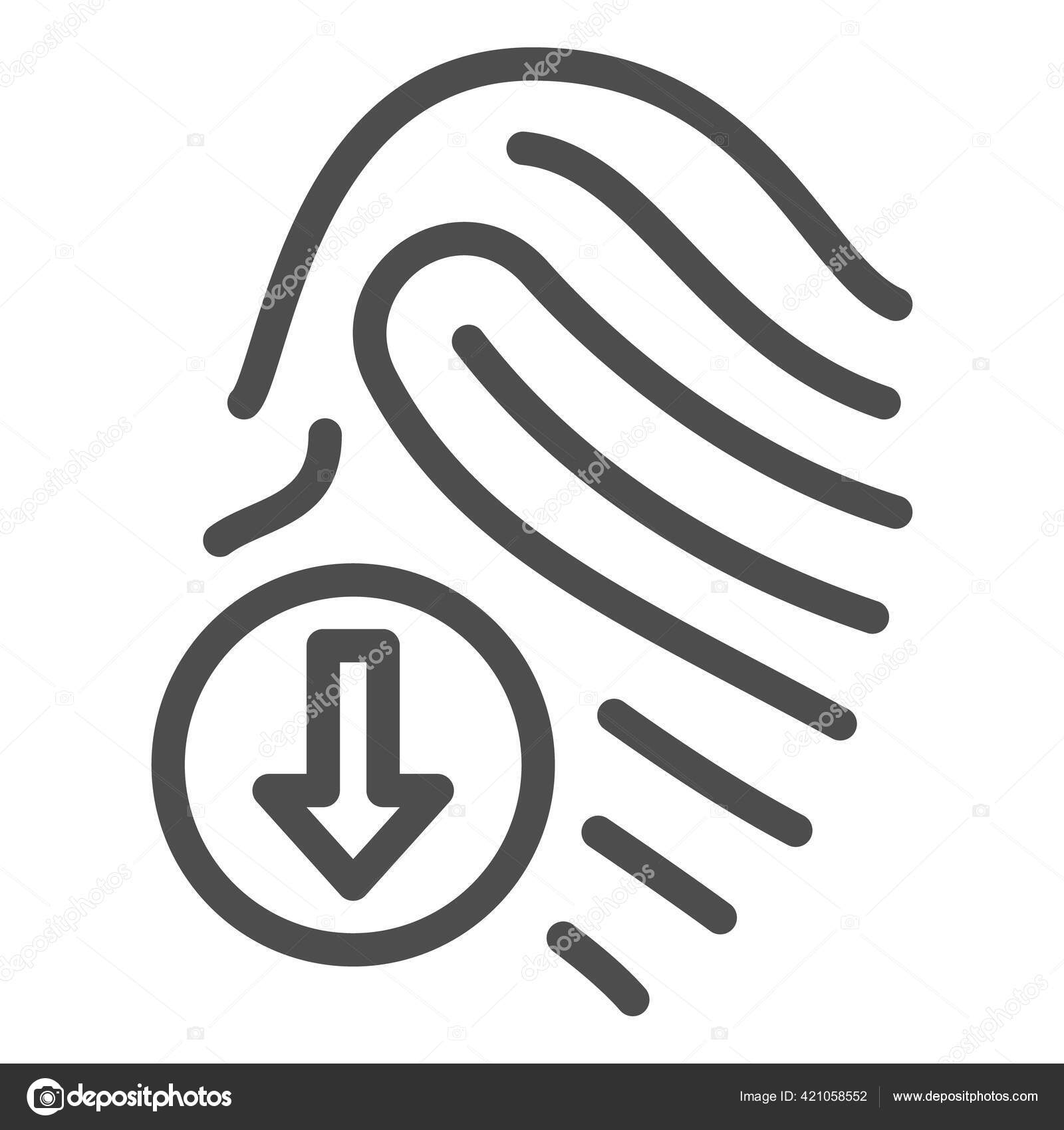 Fingerprint scanner line icon, Robotization concept, identification ...