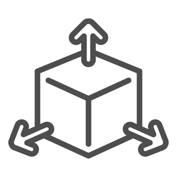 Cargo box with arrows line icon, delivery parcel and logistics freight ...